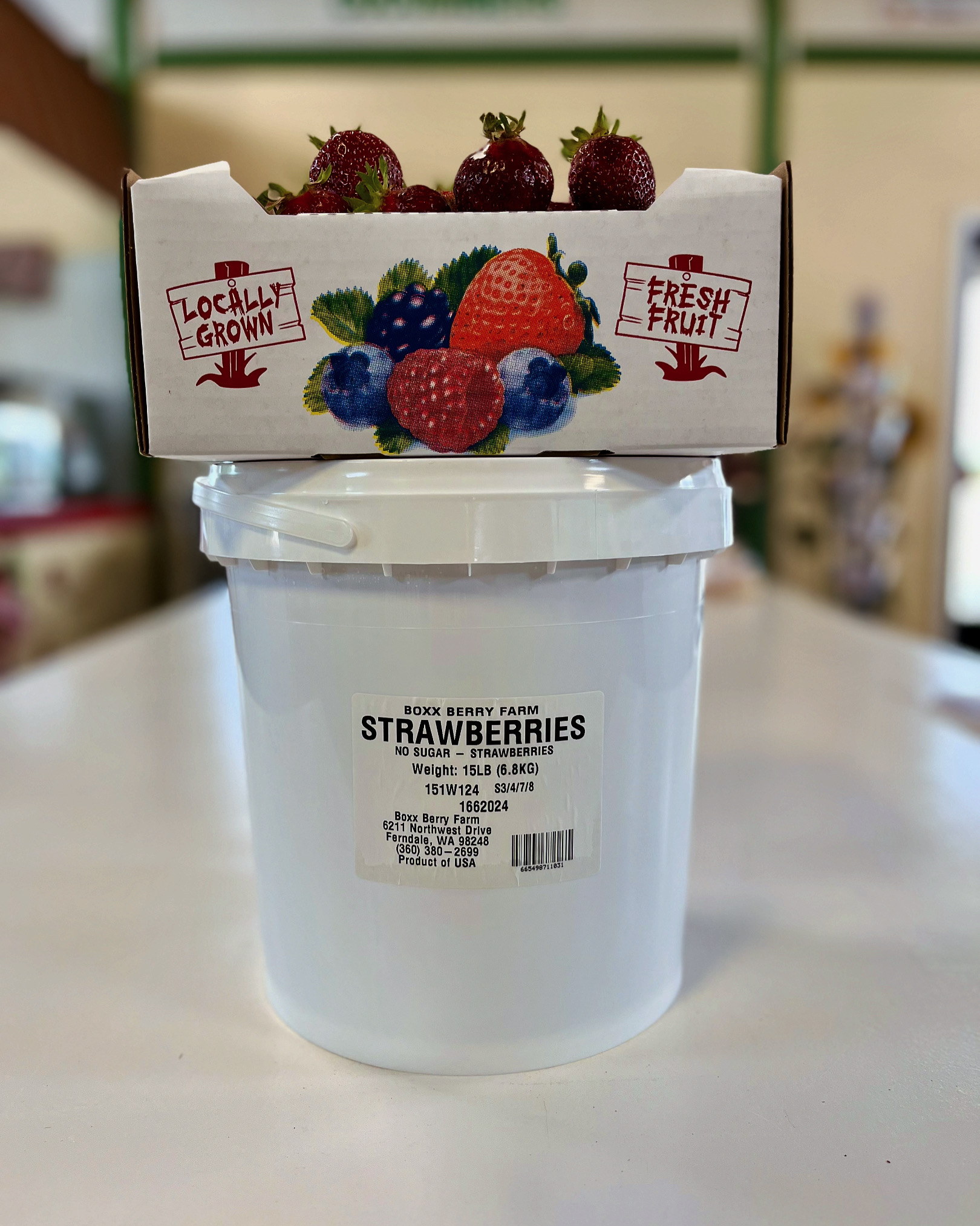 Nonsugared Sliced Strawberry Pails - Boxx Berry Farm